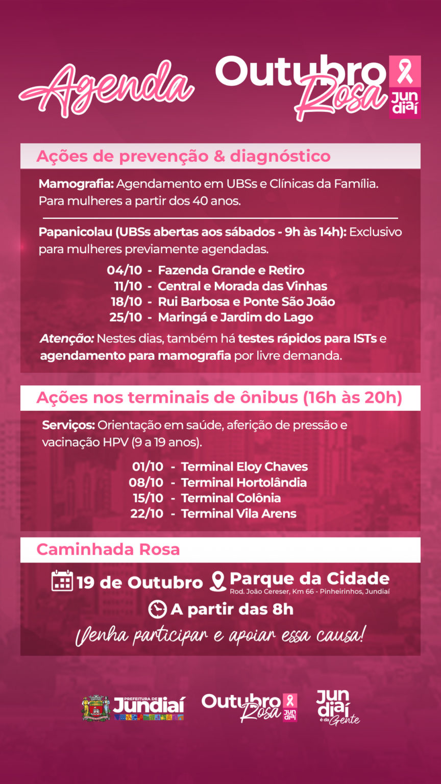 Outubro Rosa: Prefeitura de Jundiaí reforça cuidados, prevenção e ...