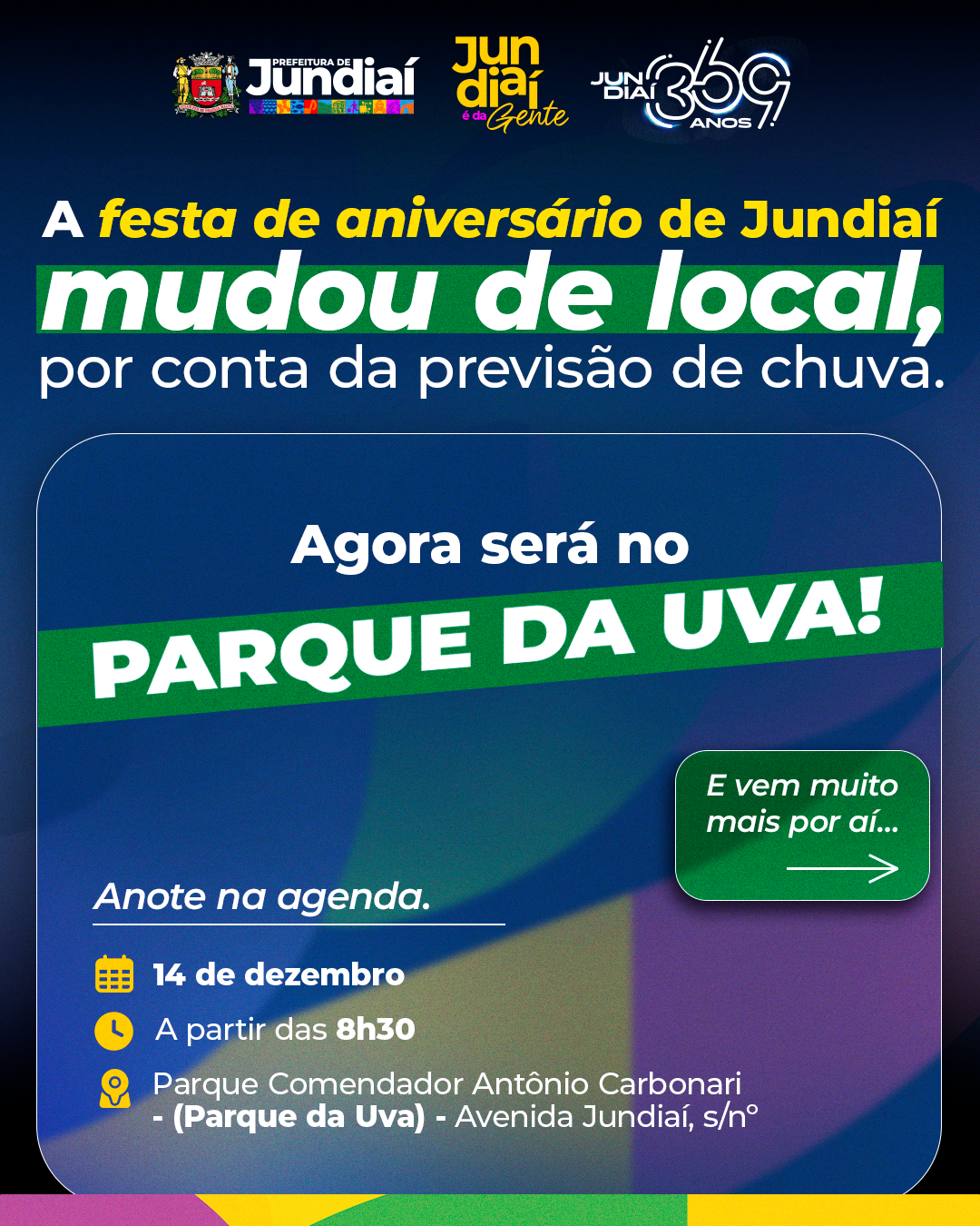 Jundiaí celebra 369 anos neste domingo com festa no Parque da Uva e série de entregas à ...